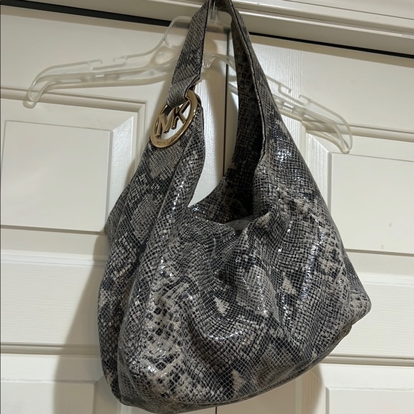 Michael Kors | Bags | Michael Kors Gray Snakeskin Hobo Bag | Poshmark